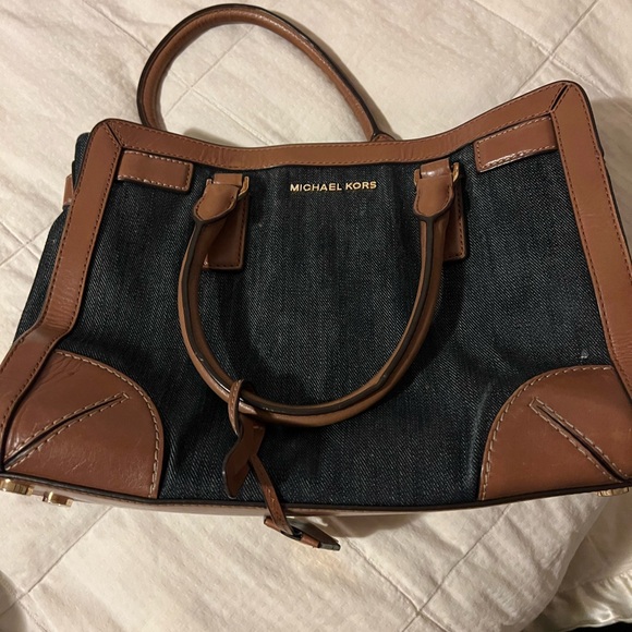 MICHAEL Michael Kors | Bags | Michael Kors Denim And Leather Tote ...